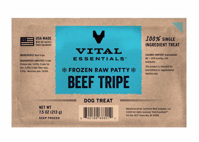 Vital Essentials Frozen Raw Beef Tripe Dog Treat Patties 4.7lb – The 4 ...
