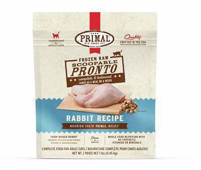 Primal Cat Raw Frozen Pronto 1lb Rabbit – The 4 Paws Market
